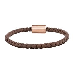 CAI Armband Leder olivenblattgegerbt braun rosé Edelstahl 21cm