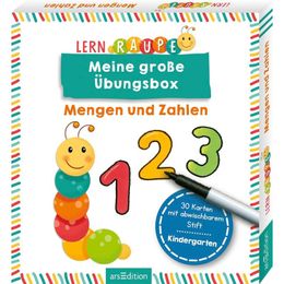 Ars Edition Lernraupe - Meine große Übungsbox Mengen und Zahlen, Kartoniert (TB)
