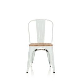 hjh OFFICE Bistrostuhl VANTAGGIO COMFORT W Stahl / Ulmenholz ohne Armlehnen