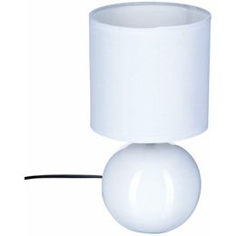 Atmosphera - Lampe Keramik grau H25, hellgrau, d. 13 x h. 25 cm