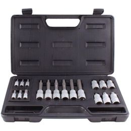 Yato® Bit Set 18 Teilig Aufsteck Satz Schlüssel 1/2 Zoll Kreuz Schlitz Bits Aufsteckschlüssel-Satz