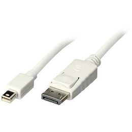 Lindy Mini-DisplayPort / DisplayPort Adapterkabel Mini DisplayPort Stecker, DisplayPort Stecker 5.00 m Weiß 41059 UL-zertifiziert, doppelt geschirmt, Rund
