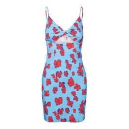 Y.A.S YAS Kleid 'NELLIE' Damen Gr&ouml;&szlig;e 40 navy / hellblau / rot Winterkleid