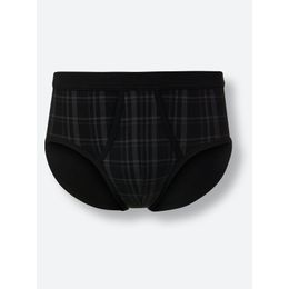 Schiesser Herren Slip, schwarz-kariert, Gr&ouml;&szlig;e 6