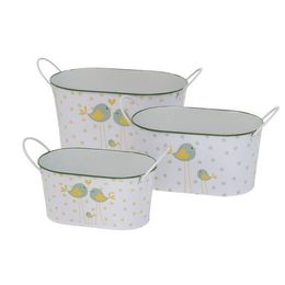 Boltze Pflanztopf Gitta 3er Set, 23-30 x 12-16 x 12,5-16 cm, weiß