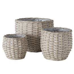 Boltze 3er Set Blumentopf Pflanzkorb Malonia, Set: 28-48 x 28-48 x 26-41 cm