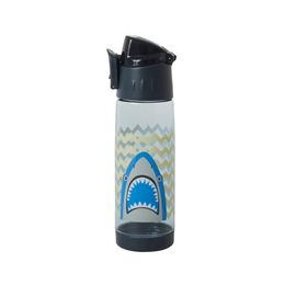 Rice Kindertrinkflasche Shark Print, Ø7 x H23,2cm, blau