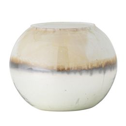 Bloomingville Vase Bojan aus Glas, Ø 16 cm, Höhe 13 cm, weiss