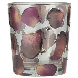 IB Laursen Teelichtglas mit Rosenblättern, H7,5/Ø5,5 cm
