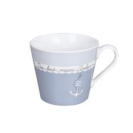 Krasilnikoff Tasse, Happy Cup Du bist mein Anker, 400 ml