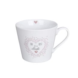 Krasilnikoff Happy Cup Tasse mit Henkel Du bist die Beste, 400 ml