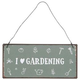 IB Laursen Metallschild I love gardening, L15 x B7 cm