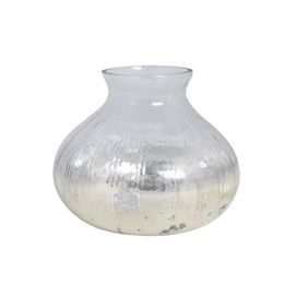 Chic Antique Glasvase Bauernsilber, H14/D14 cm, bauernsilber