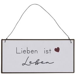 IB Laursen Metallschild Lieben ist leben, 15 x 7 cm