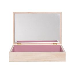 Bloomingville Aufbewahrungs Box Gervind mit Spiegel, 45 x 30 x 10 cm, natur