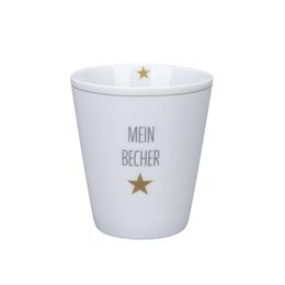 Krasilnikoff Happy Mug Mein Becher aus Porzellan, Ø8,7 x H10cm, weiss