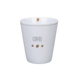 Krasilnikoff Happy Mug Becher Coffee, Ø8,7 x H10cm, weiss