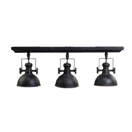 Chic Antique Factory Deckenlampe mit 3 Spots, 85 x 19 x Höhe 30 cm, schwarz