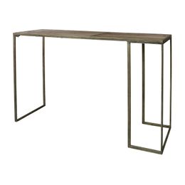 Chic Antique Schreibtisch mit Messing-Details, 120 x 42 x 78 cm, antique messing