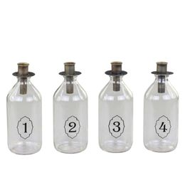 Chic Antique Adventsflaschen mit Kerzenhalter 4-Set, H20/L7,5/B7,5 cm