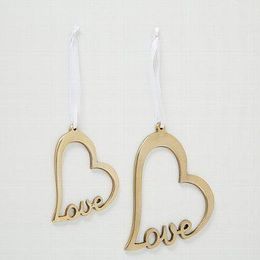 Boltze Dekoanhänger Love 2er Set, 10-14 x 0,5 x 13-18 cm, gold