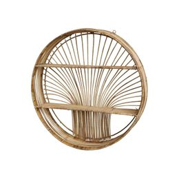 Chic Antique Wandregal mit Muster aus Rattan, Ø60 x B12 cm, natur