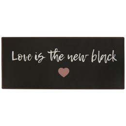 IB Laursen Metallschild Love is the new black, L30,5 x H13cm, schwarz