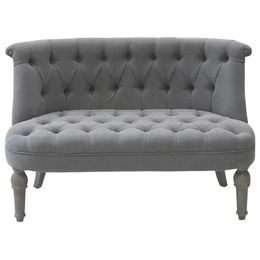 Chic Antique Franz. Sofa in Leinenstoff, 2-Sitzer H75/L110/B55 cm grau