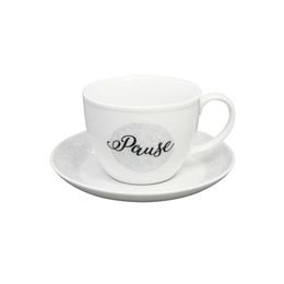 Krasilnikoff Tasse mit Untertasse Stardust Pause, Ø 10 cm, Höhe 9 cm