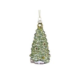 Chic Antique Weihnachtsbaum mit Geschenken zum Aufhängen, Ø 5,5 cm, H 11,5 cm, antique grün