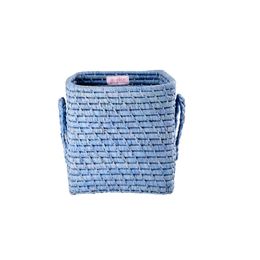 Rice quadratischer Korb Raffia, 20 x 20 x 20 cm, hellblau