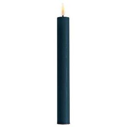 Deluxe Homeart LED 2er Set Stabkerze Real Flame, 24 cm, Ø 2,2 cm, 2er Set, petroleum