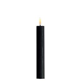 Deluxe Homeart LED 2er Set Stabkerze Real Flame, Ø2.2 x H15cm, 2er Set, schwarz