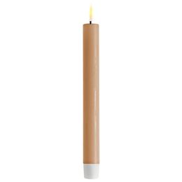 Deluxe Homeart LED 2er Set Stabkerze Real Flame, 24 cm, Ø 2,2 cm, 2er Set, karamell