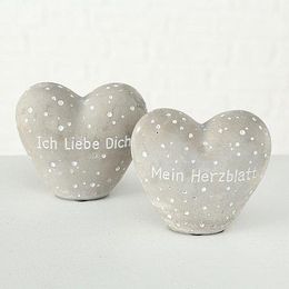 Boltze Dekoaufsteller Gracey Hearts, 10 x 5 x 9 cm, grau