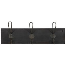 IB Laursen Garderobe Hakenleiste aus Holz und Metall, L45 x B6 x H16 cm, schwarz