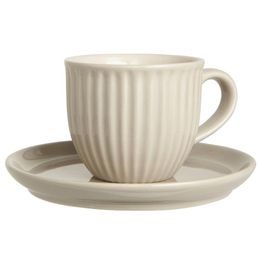 IB Laursen Tasse mit Untertasse Mynte, 7 cm, Ø 14 cm, Latte