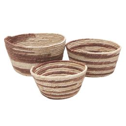 byRoom Körbchen S 3er Set Multi, Ø25 x 14cm, Ø22 x 12cm, Ø19 x 10cm, 3er Set, weinrot