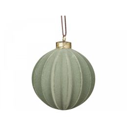 Chic Antique Weihnachtskugel Velours in Fächerstruktur, H12/Ø11 cm, verte