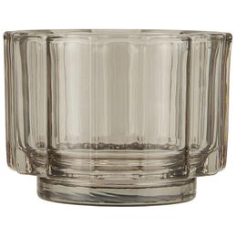 IB Laursen Teelichtglas gerillt Valencia Wide, Ø9,2 x H7 cm, grau