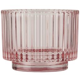 IB Laursen Teelichtglas gerillt Valencia Narrow, Ø9 x H6,8 cm, hellrosa