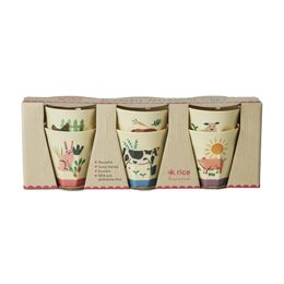 Rice Melamin Becher Set Farm Animals 6er, Small, 6x160ml