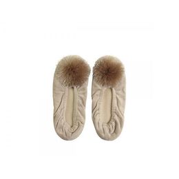 Chic Antique Pantoffeln mit Pompon, One Size, champagner