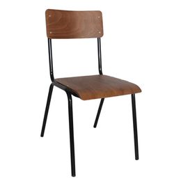 IB Laursen Stuhl aus Holz und Metall, 41,5 x 54 x 85,5 cm, braun/schwarz