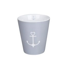 Krasilnikoff Happy Mug Anchor, 330 ml, grau