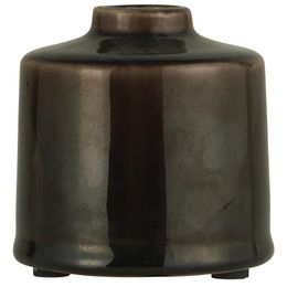 IB Laursen Kerzenhalter für Stabkerze Ragnhild aus Keramik, H8 x Ø7,8 cm, dunkelbraun