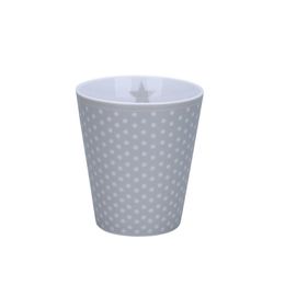 Krasilnikoff Happy Mug Micro Dots Becher, Ø8,7 x H10cm, 330 ml, grau