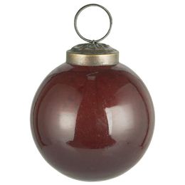 IB Laursen Weihnachtskugel Glas pebbled, Höhe 6.5, Ø 5.8 cm, coral almond