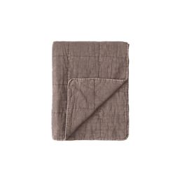 Chic Antique Vintage Quilt Steppdecke mit Stone-Washed Optik, L180 x B130 cm, mokka