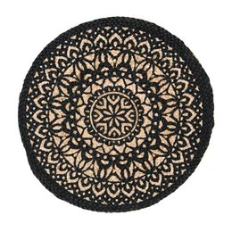 byRoom Rundes Tischset aus Jute, Ø40cm, schwarz